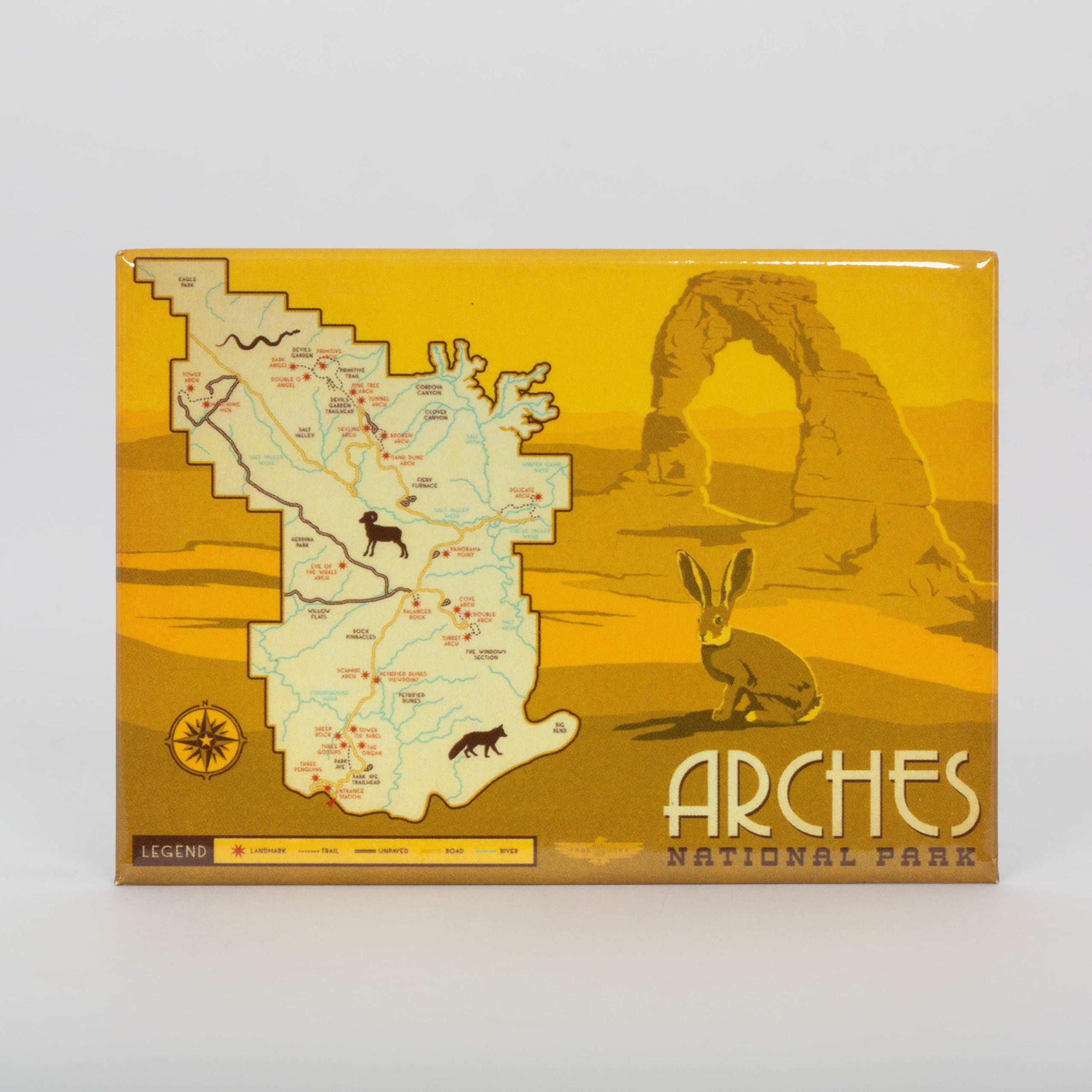 Arches Map Magnet | Simply Moab