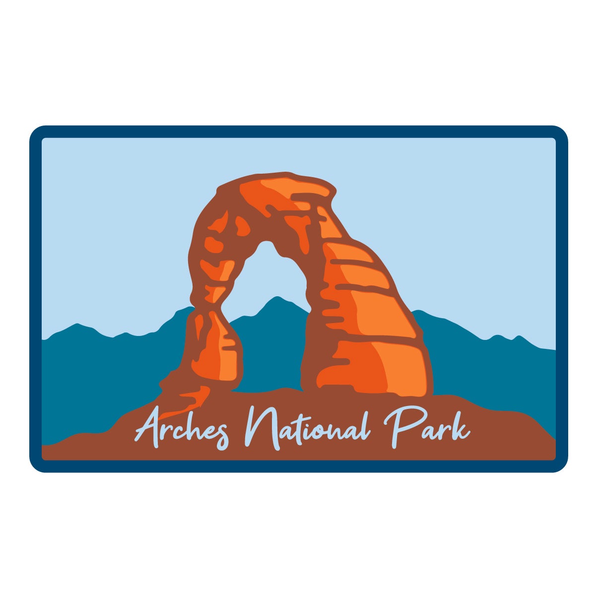 Duo Blue Arch Sticker | Simply Moab